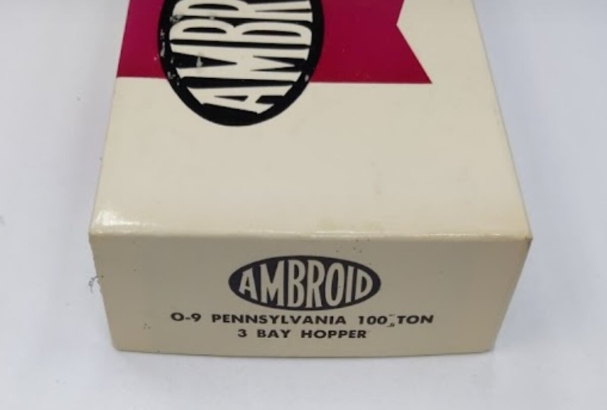 Ambroid O-9 O Scale Peensylvania 100 Ton 3-Bay Hopper Model Kit – Trainz
