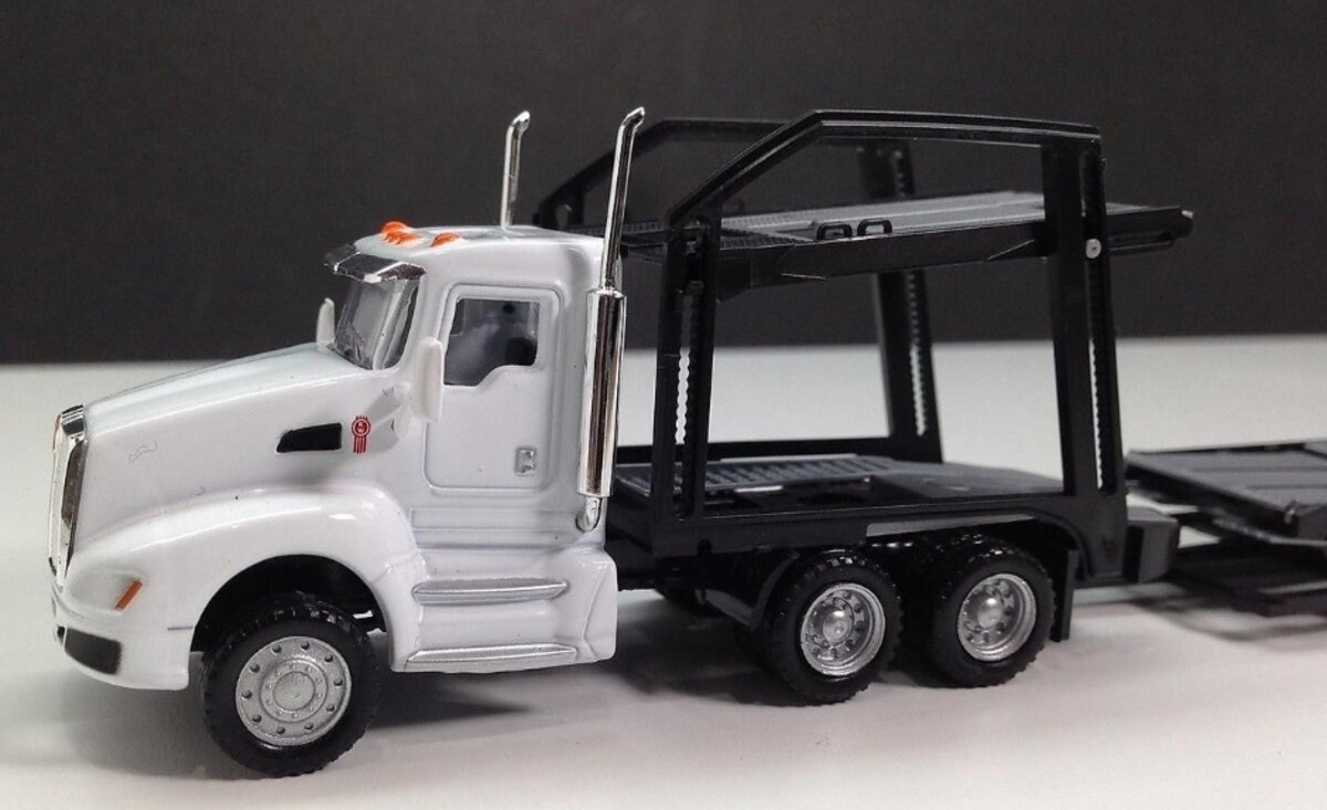 Promotex 6523 HO Herpa White Kenworth T-660 W/Auto Carrier Trailer – Trainz