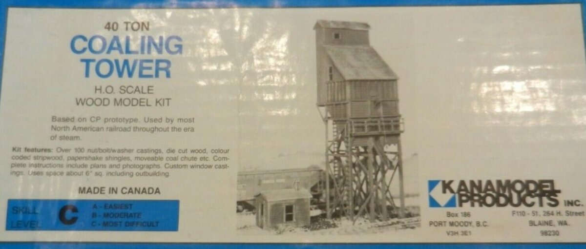 Kanamodel Products 106C HO Scale Coaling Tower Wood Model Kit – Trainz