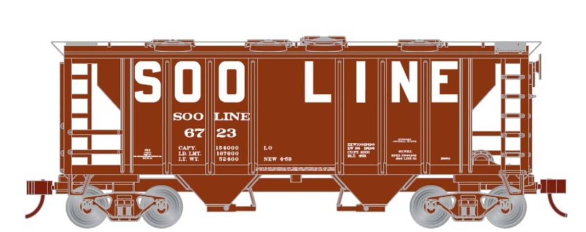 Roundhouse 15713 HO SOO PS-2 2003 2-Bay Covered Hopper #6723 – Trainz