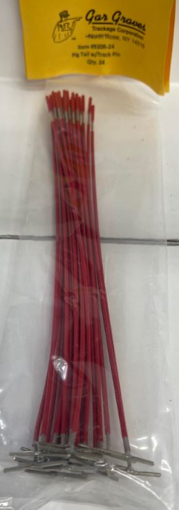 Gargraves 930R-24 8" Pigtail 16 AWG Red with GarGraves Track Pin (Pack ...