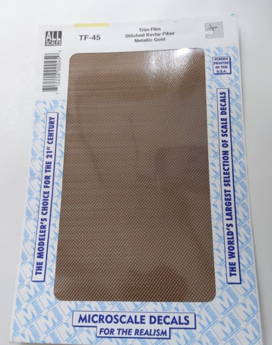 Microscale TF-45 Metallic Gold Stitched Kev.Fiber Trim Film – Trainz
