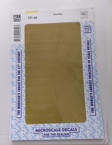 Microscale TF-49 Metallic Yellow Stitched Kev Fiber Trim Film – Trainz