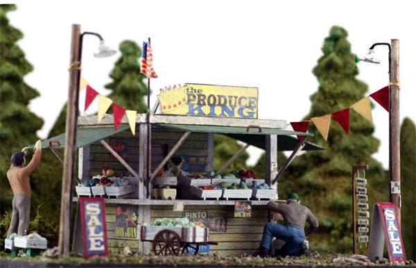 Model Tech Studios S0081 O Scale Roadside Produce Stand Model Kit – Trainz