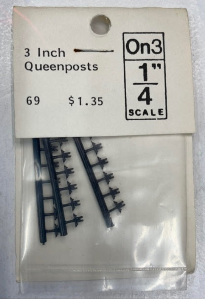 Grandt Line 69 1:48 3 Inch Queenposts (Pack of 24) – Trainz