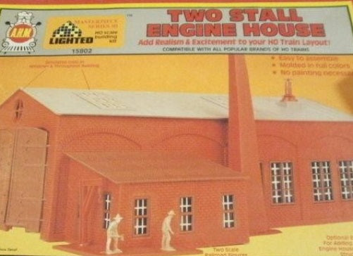 AHM 15802 HO Two Stall Engine House Building Kit – Trainz