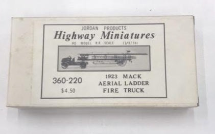 Highway Miniatures 360-220 HO Jordan 1923 Mack Aerial Ladder Fire Truc ...