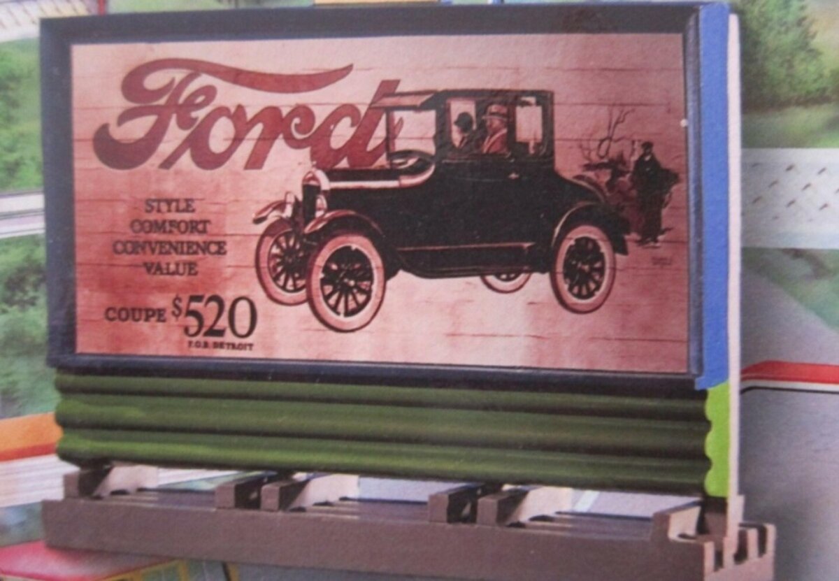 Lefton 01606 O Billboards of Yesteryear Model-T Ford Sign – Trainz