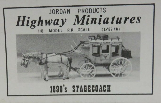 Highway Miniatures 360-230 HO Jordan 1890'S Stagecoach Plastic Kit – Trainz