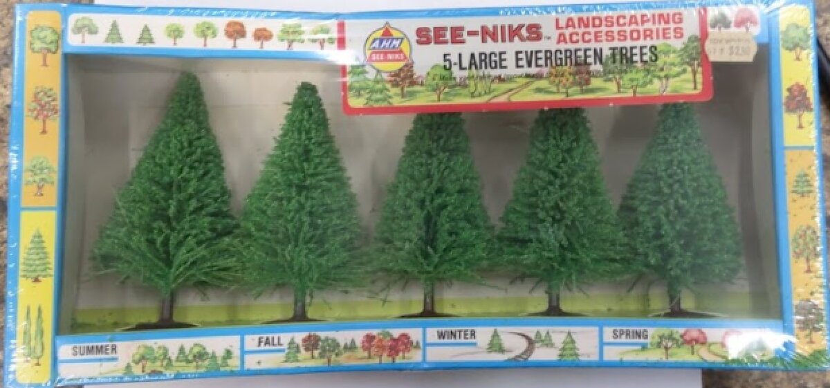 AHM 3709R HO Large Evergreen Trees (Box of 5) – Trainz