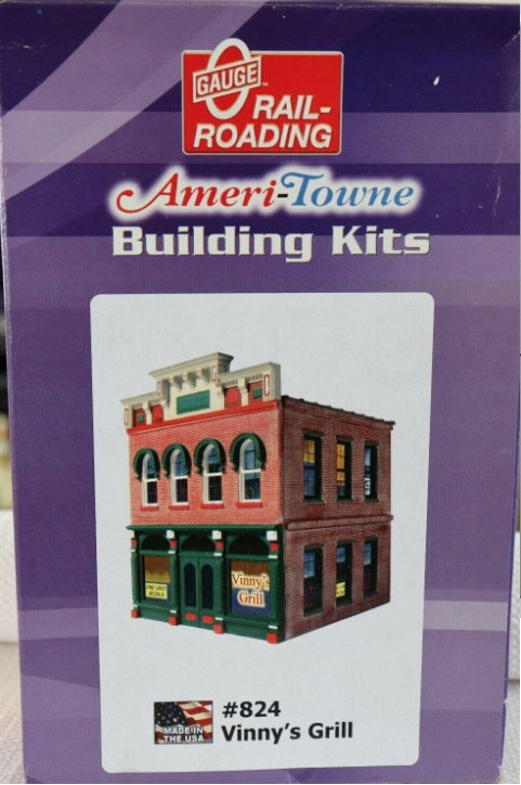 Ameri-Towne 824 O Vinny's Grill 6" x 6" Footprint Building Kit – Trainz