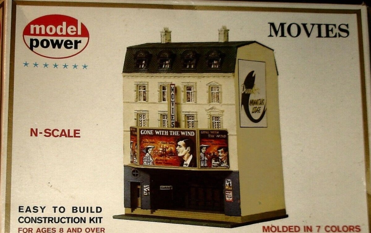Model Power 1537 N Scale Movies Movie Theater Building Kit – Trainz