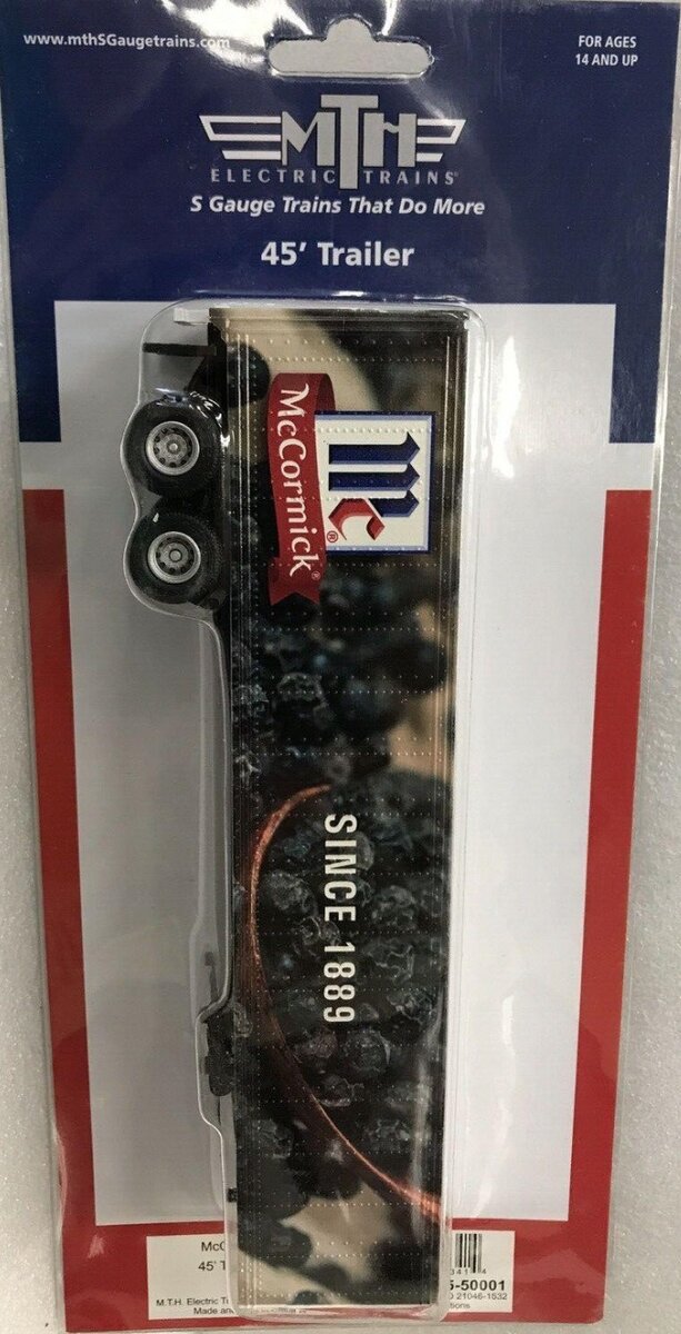 MTH 35-50001 S Scale McCormick Spices 45' Trailer Smooth – Trainz