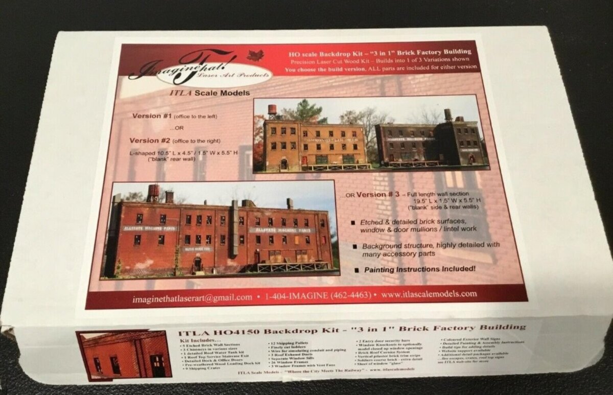 Itla HO 3 in 1 Brick Factory Building Backdrop Laser Cut Kit – Trainz