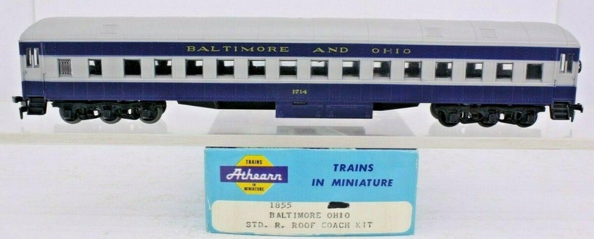 Athearn 1855 HO STD Coach R/R Baltimore And Ohio Roun Roof Coach Built ...