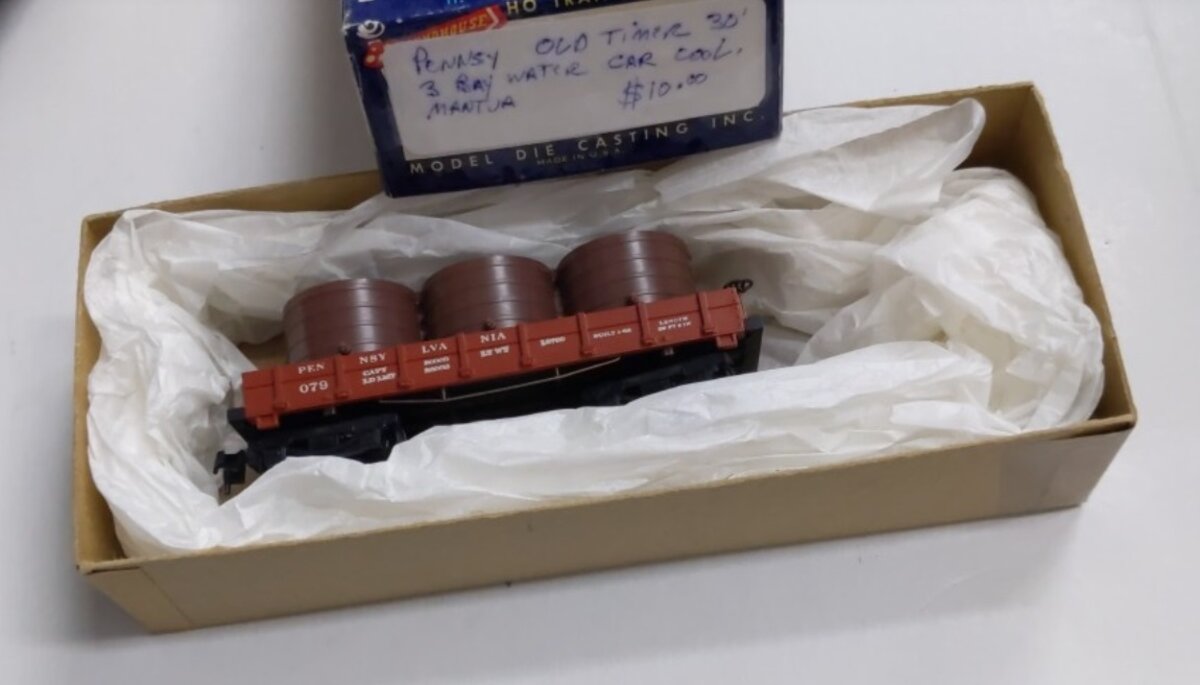 Mantua 079 HO Pennsylvania Old Timer 30' 3 Bay Water Freight Car – Trainz