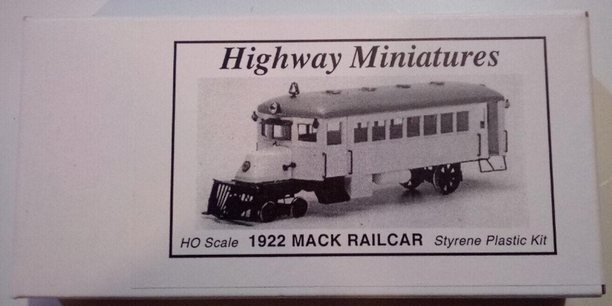 Highway Miniatures 360-305 HO 1922 Mack Railcar Styrene Plastic Kit ...
