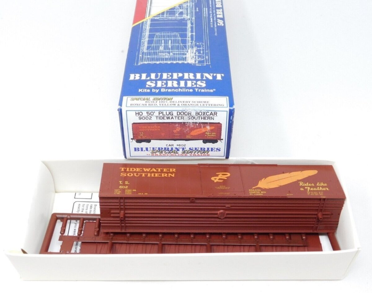 Branchline Trains 9002 HO Tidewater Southern 50' Plug Door Boxcar Kit ...