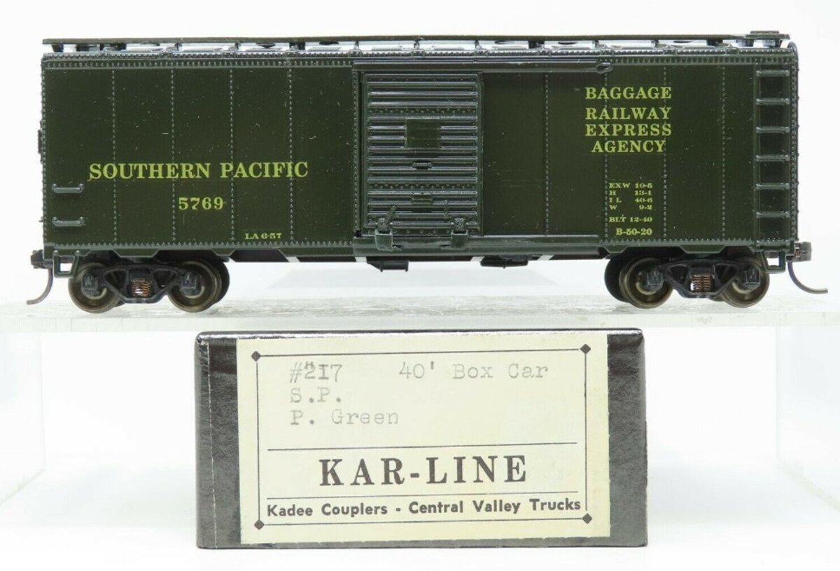 Kar-Line 217 HO Southern Pacific 40' Single Dorr Box Cra # 5769 Kit ...