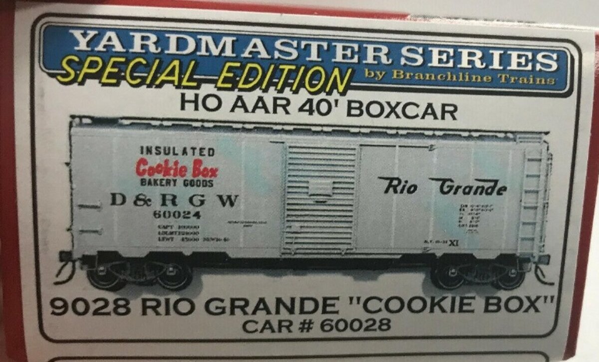 Branchline Trains 9028 HO Rio Grande Cookie Box AAR 40' Boxcar Kit #60 ...