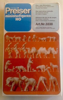 Preiser 3338 / 16338 HO Zoo and Circus Animals Unpainted (Set of 50 ...