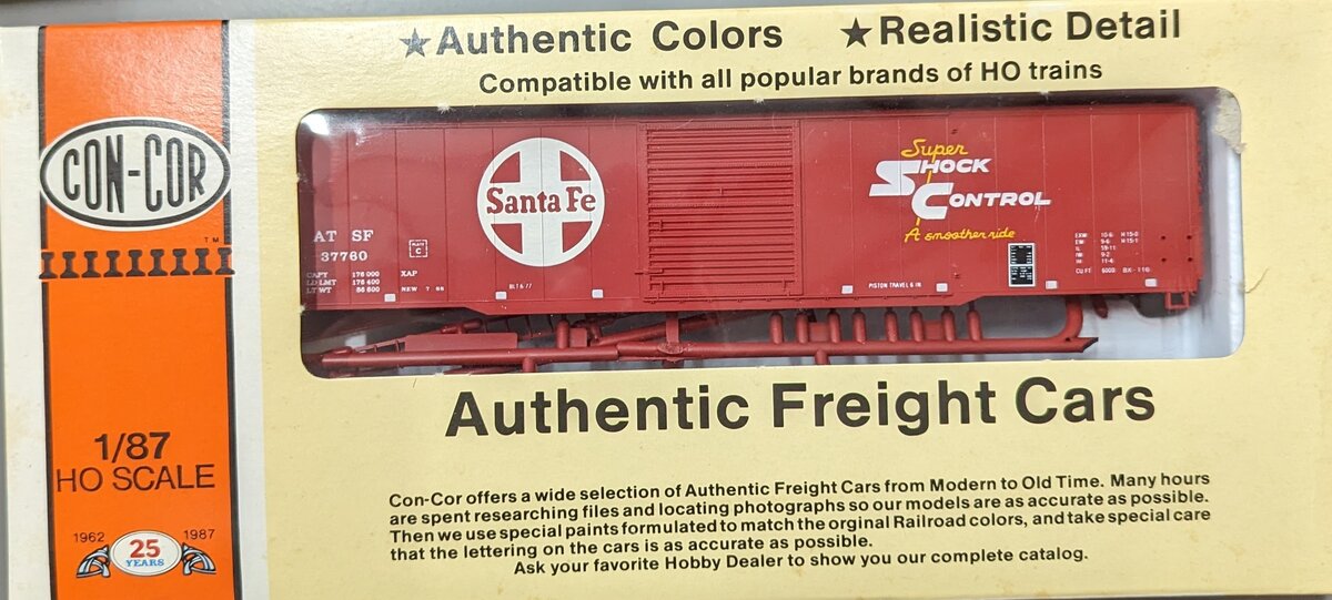 Con-Cor 0001-550 HO Santa Fe 60' Single Door Boxcar #37760 Kit – Trainz