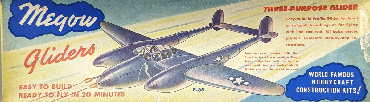 Megow SC-3 Thunderbolt Three Purpose Glider Easy to Build Military Pla ...