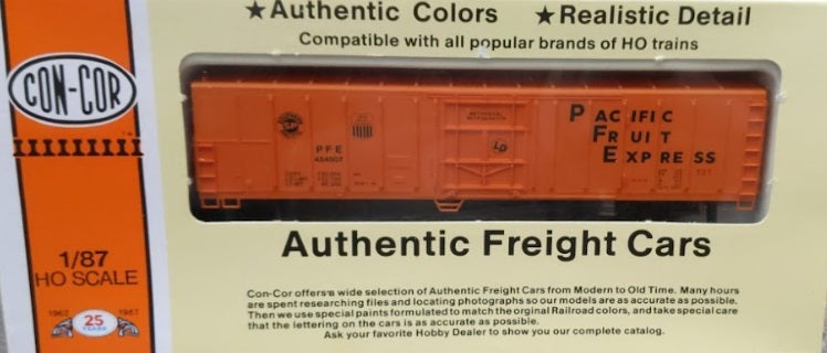 Con-Cor 0001-009801-3 HO PFE 57' Mech Reefer Orange Car W/Black Letter ...