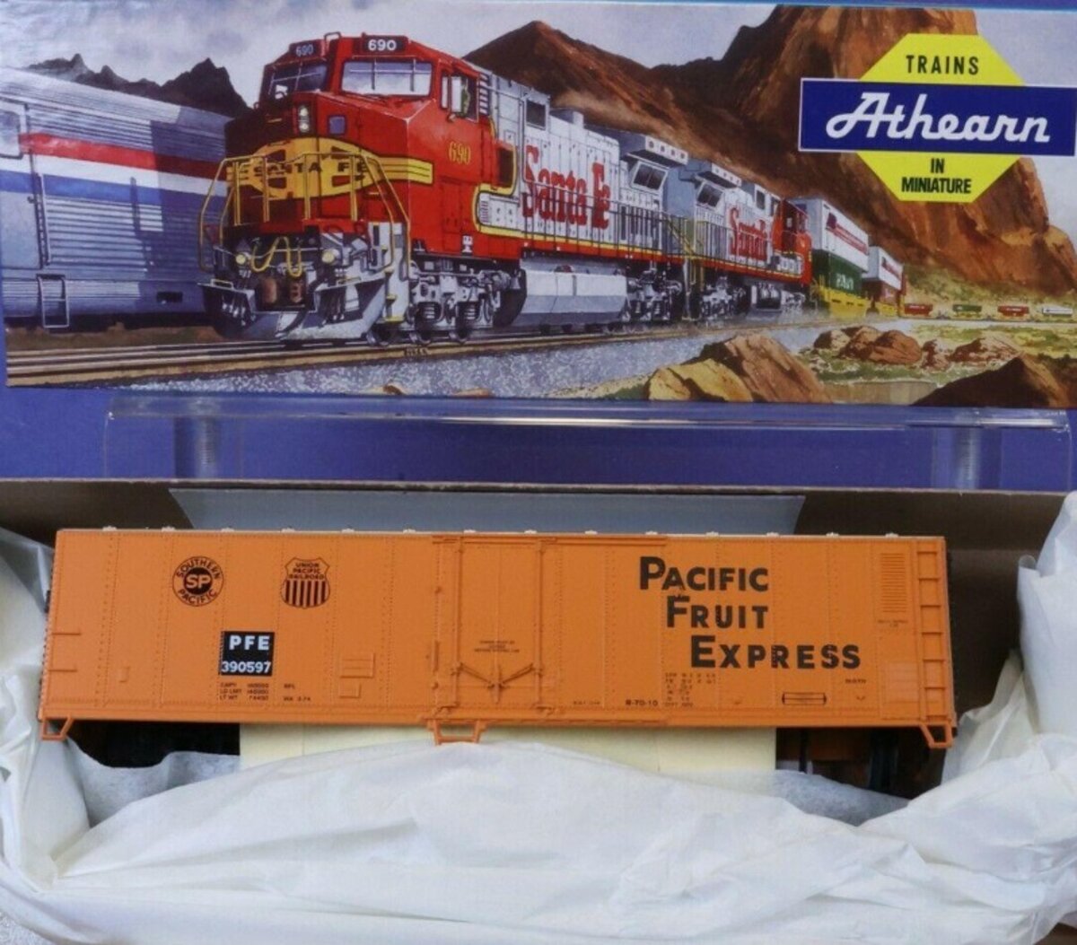 Athearn 2911G HO Pacific Fruit Express 50' Mechanical Reefer # 390597 ...