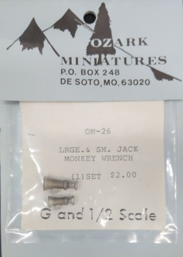 Ozark Miniatures OM-26 G And 1/2 Scale Large & Small Jack Monkey Wrenc ...