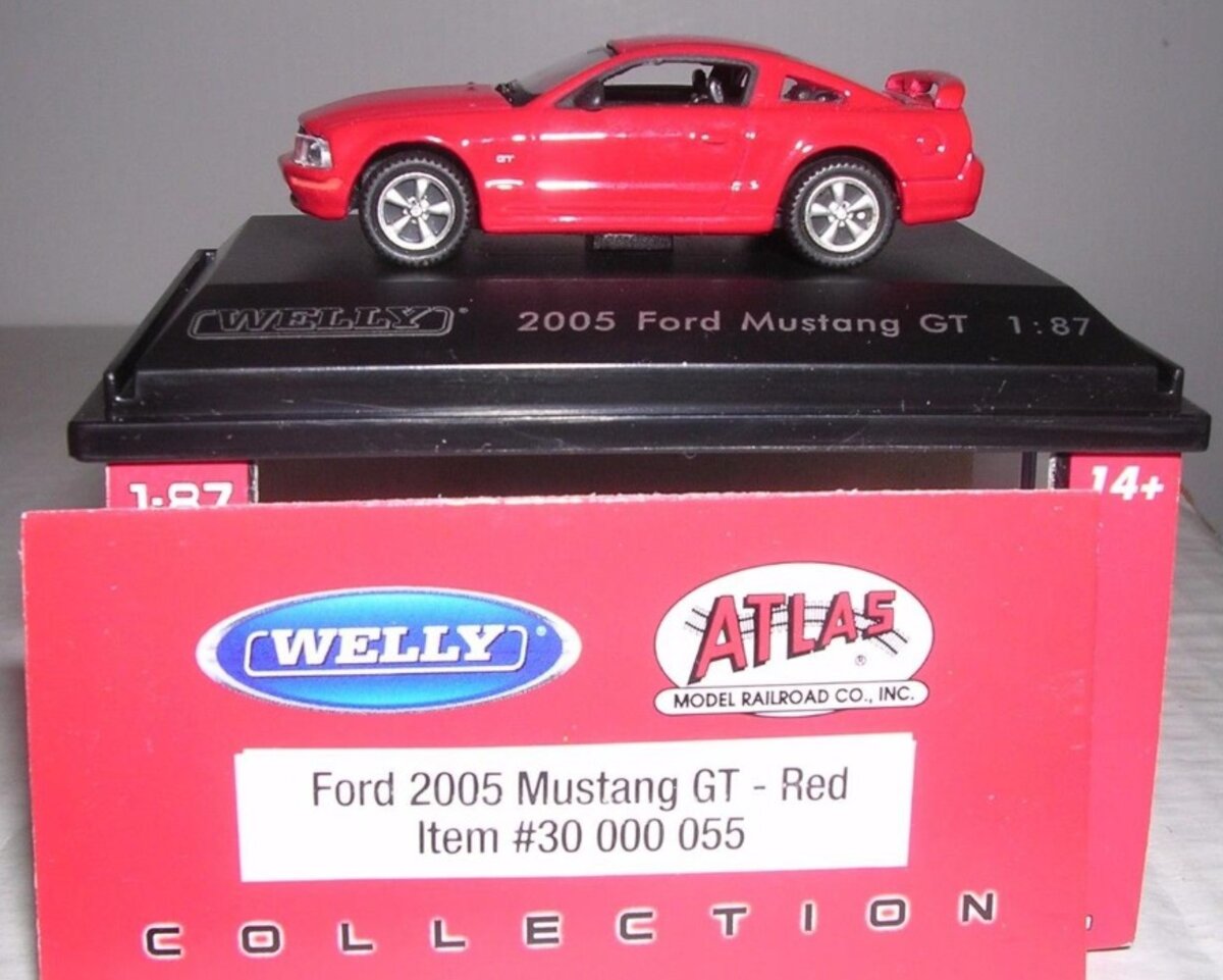 Atlas 30000055 HO Red Welly Collection 2005 Ford Mustang GT – Trainz