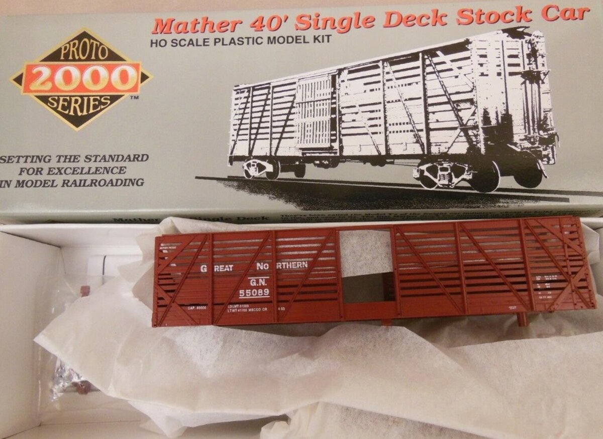 Proto 2000 55089 Life Like GN Mather 40' Single Deck Stock Car Kit – Trainz