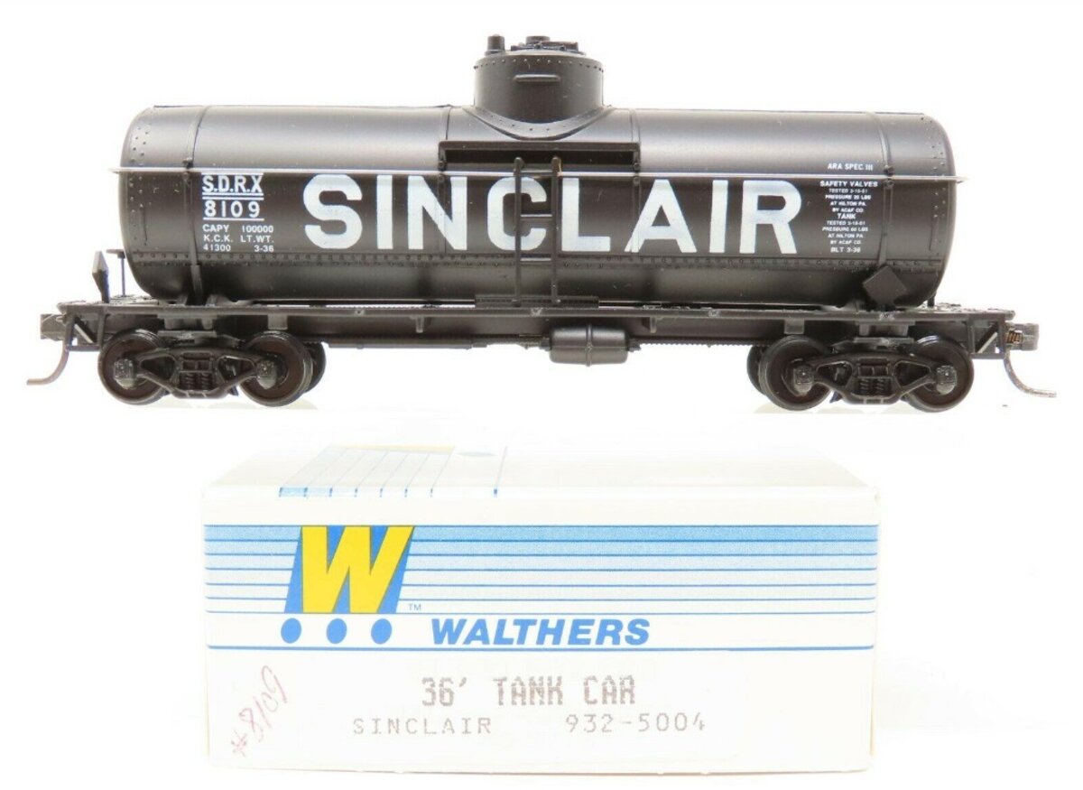 Walthers 932-5004 HO Sinclair 36 Tank Car # 8109 Kit – Trainz