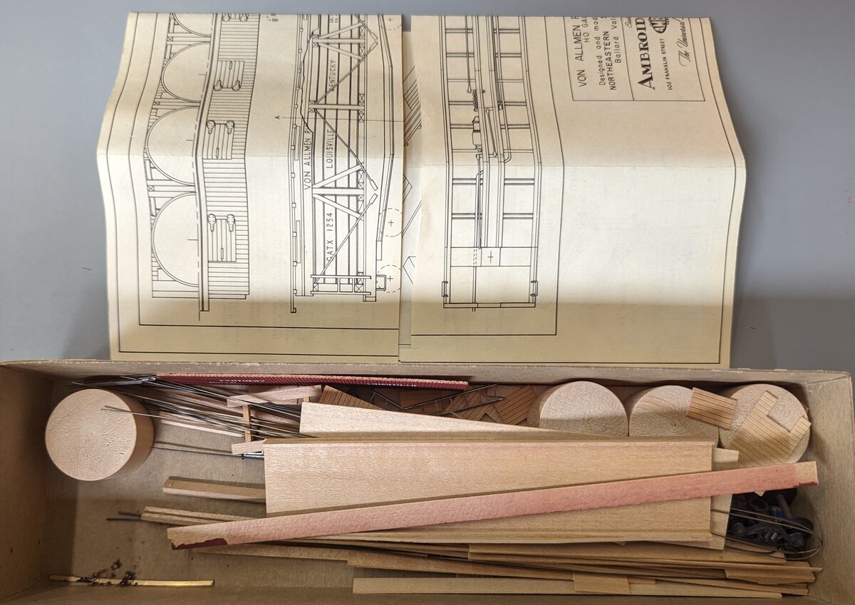 Ambroid 2 HO Von Allmen Pickle Car Wood Model Kit – Trainz