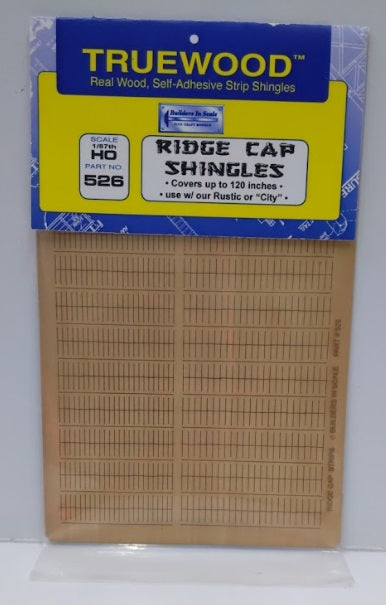 Builders-in-Scale 526 HO Ridge Cap Shingles Covers up to 120" – Trainz