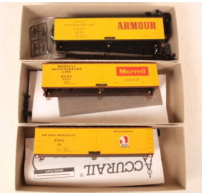 Accurail 3341 HO 40'''' Wood Reefer Rath/Morrell/Armour Kit (Set of 3 ...