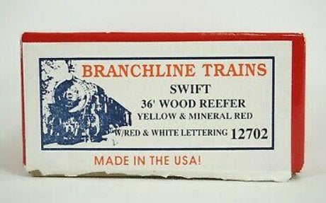 Branchline Trains 12702 HO Yellow & Mineral Red Swift 36' Wood Reefer ...