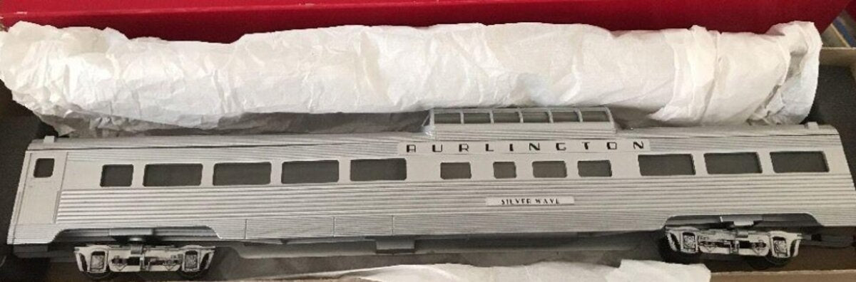 Branchline Trains 14906-4 HO Silver Burlington Dome Coach W/Black Lett ...