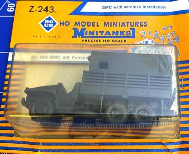 Roco Z-243 HO Model Miniatures Minitanks GMC mit Funkaufbau – Trainz