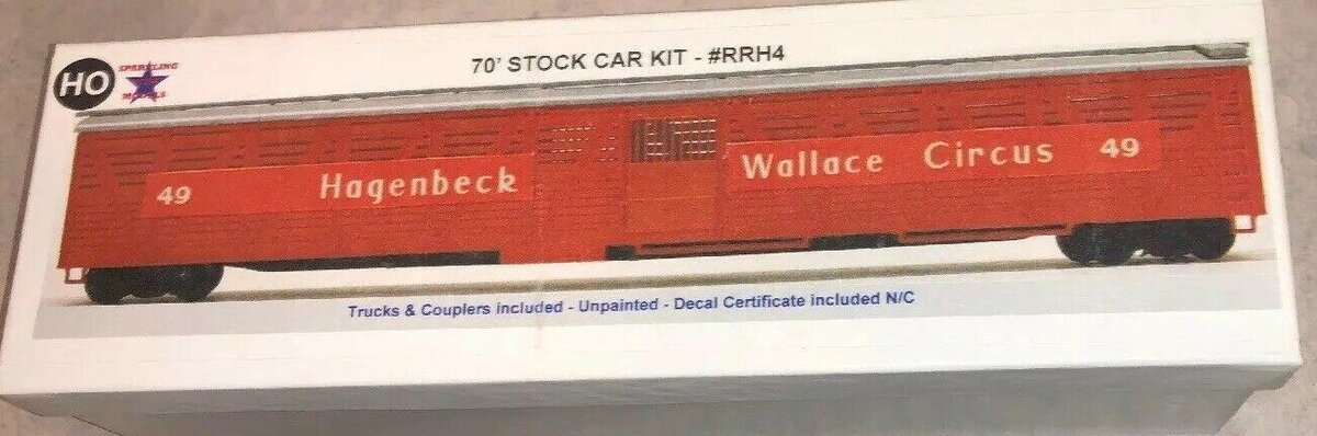 Sparkling Star Models RRH4 HO Scale Unpainted 70' Stock Car Kit – Trainz