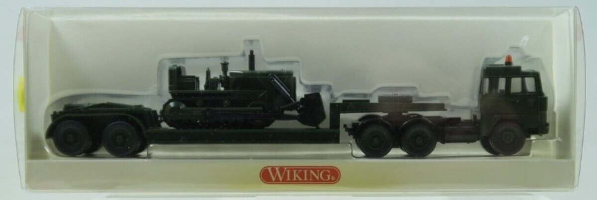 Wiking 695 01 34 HO Truck Magirus Low-Load Semi Trailer With Bulldozer ...