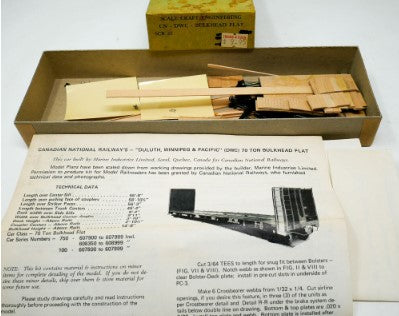 Scale Craft Engineering SCB#1 HO CN-DWC Bulkhead Flat Car Model Kit ...