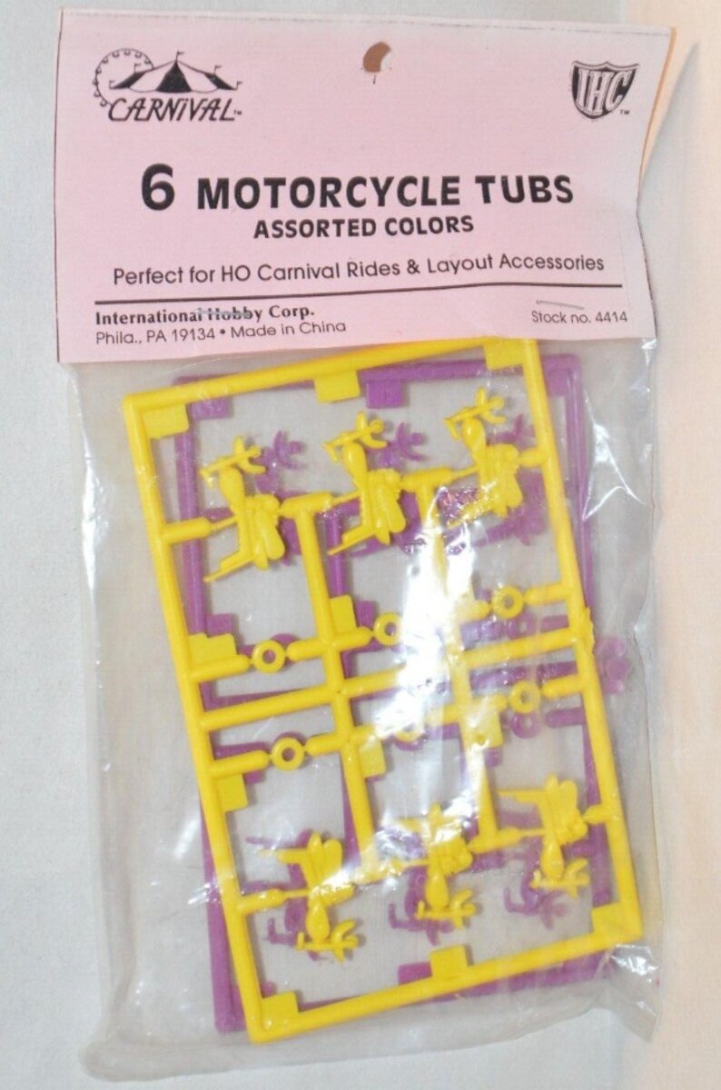 IHC 4414 HO Scale Motorcycle Tubs Assorted Colors Plastic Kit – Trainz