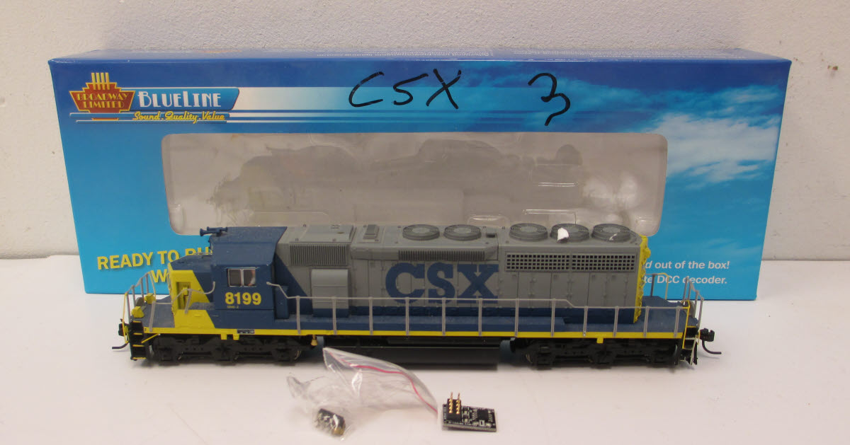 Broadway Limited 5273 HO CSX EMD SD40-2 Low Nose with Sound Blue Line ...