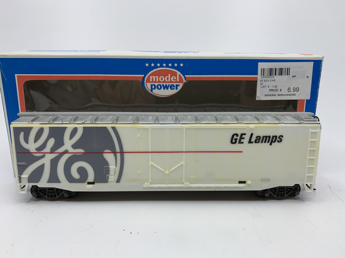 Model Power 8044 HO Scale GE Lamps 50'''' Box Car – Trainz