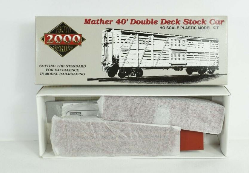 Proto 2000 21375 HO ACY Mather 40' Double Deck Stock Car # 285 Kit – Trainz