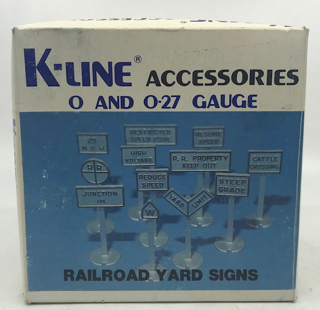 K-Line K4179 O/O27 Railroad Yard Signs (Pack of 12) – Trainz