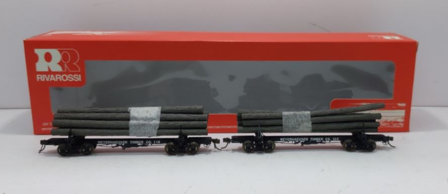 Rivarossi R2309 HO Scale Coos Bay Lumber Log Car Set – Trainz