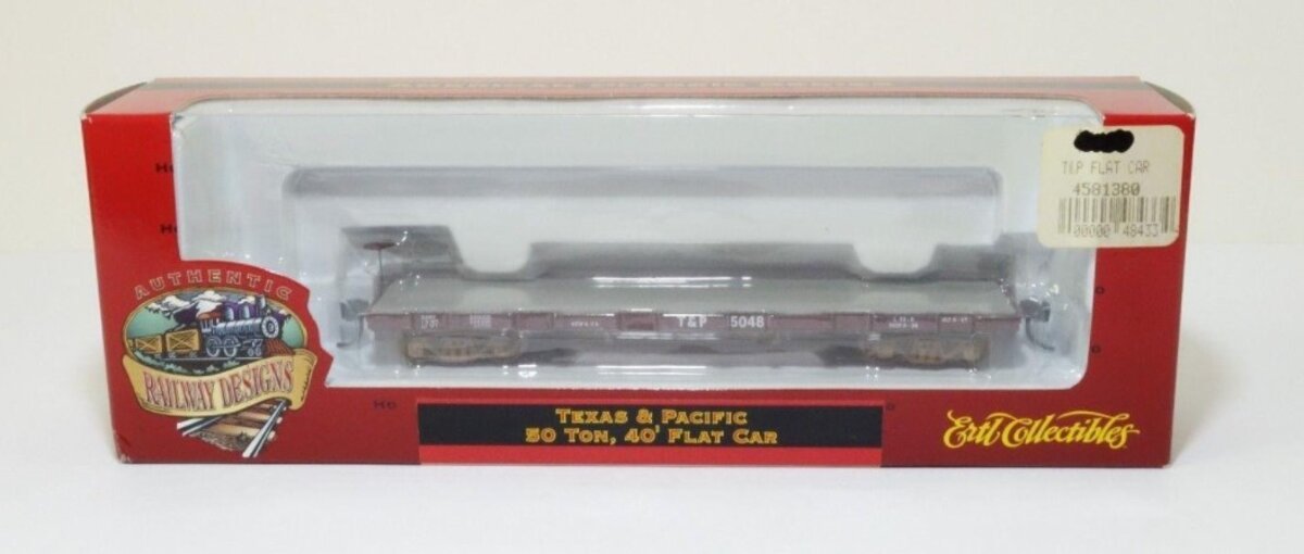Ertl 1380 HO Scale Texas & Pacific 50 Ton, 40' Flat Car # 5048 – Trainz