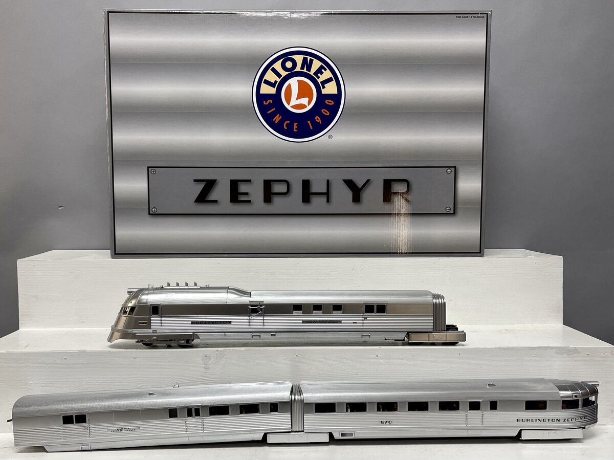 Lionel 6-38860 O Burlington Pioneer Zephyr O Gauge Diesel Train Set ...
